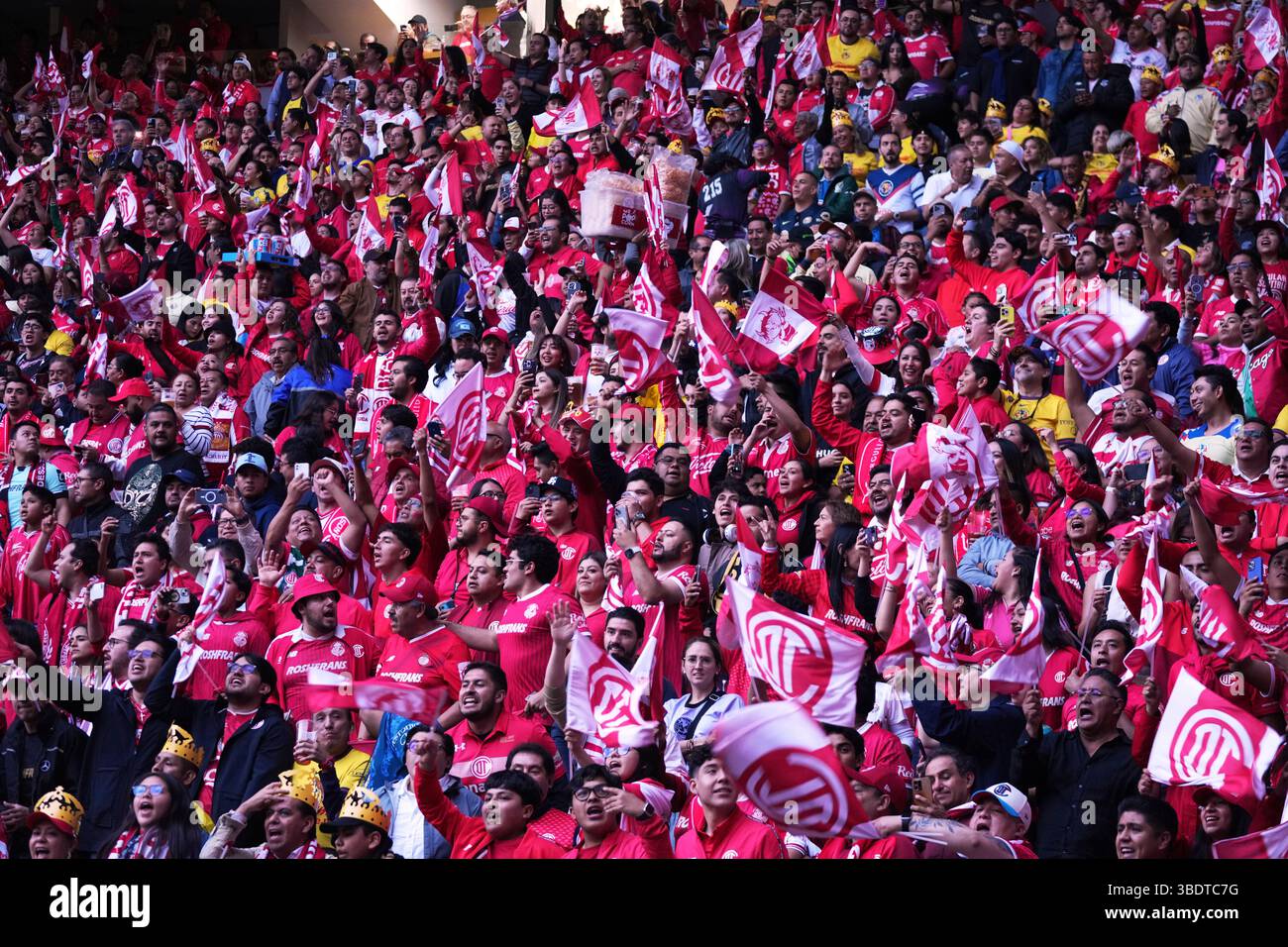 Toluca fans cheer for their team prior to the Mexican soccer league ...