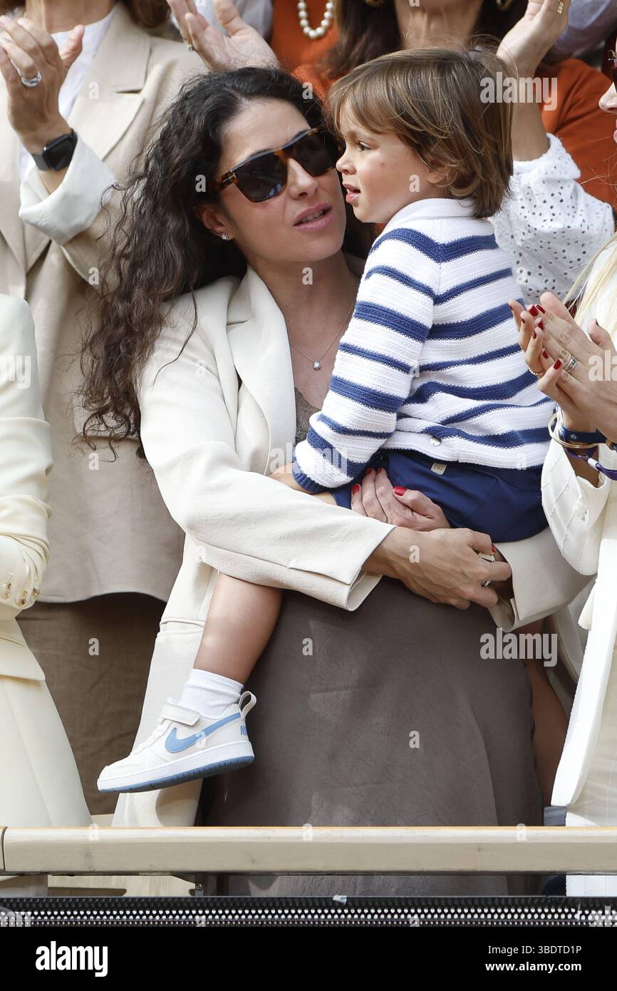 Xisca Perello Nadal and son Rafael Nadal Junior during the ceremony to ...