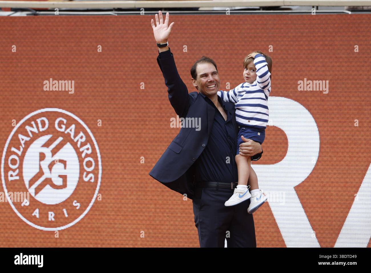 Rafael Nadal and his son Rafael Junior during the ceremony to honor his ...