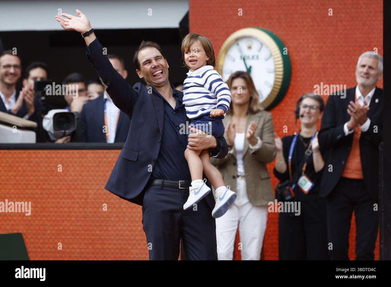 Rafael Nadal and his son Rafael Junior during the ceremony to honor his ...