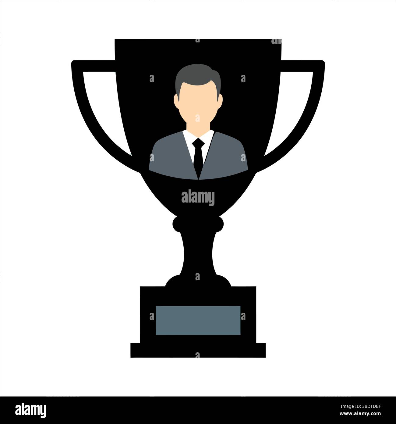 Trophy Award Silhouette Vector for Achievement, Victory Celebration ...