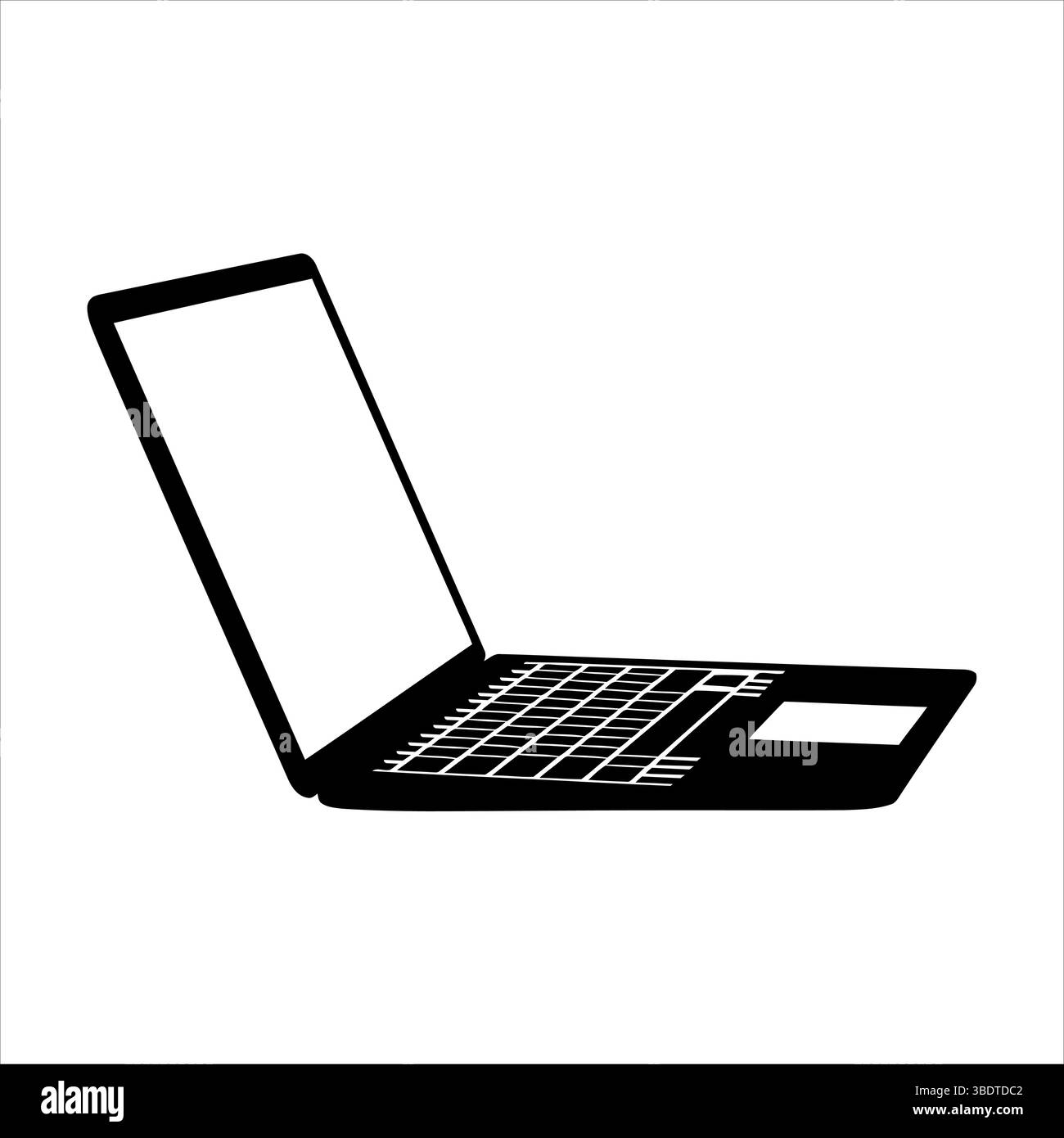 Laptop Computer Silhouette Vector for Technology, Work From Home ...