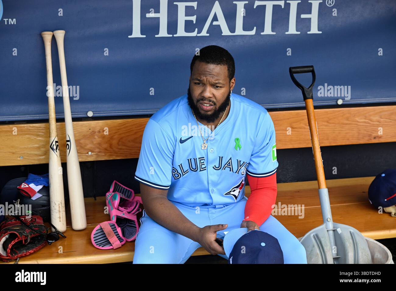 Toronto Blue Jays first baseman Vladimir Guerrero Jr. sits in the ...