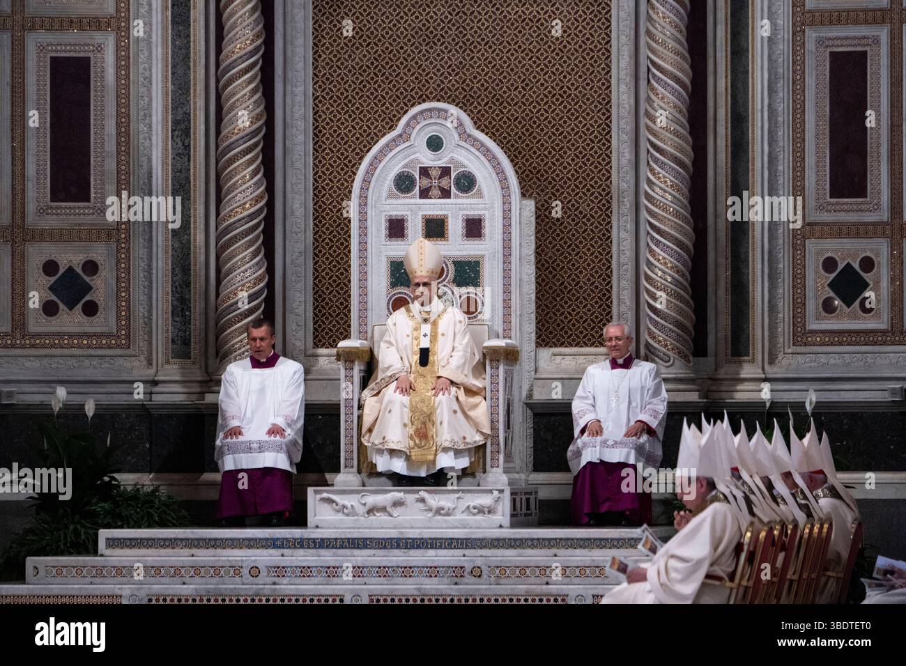 ROME, ITALY - MAY 25: Pope Leo XIV Saint John Lateran archbasilica holy ...