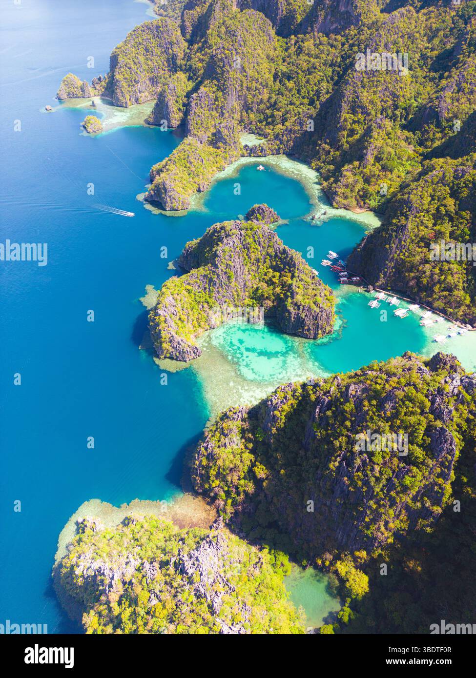 Palawan, Philippines, aerial view of lakes and scenery in Coron island ...