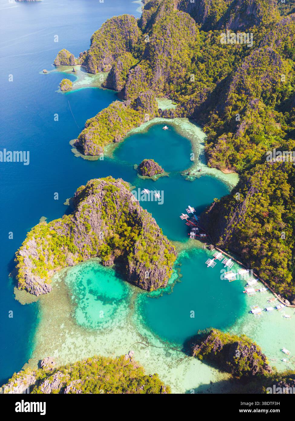 Aerial view of Twin Lagoon turquoise waters with a drone The ...
