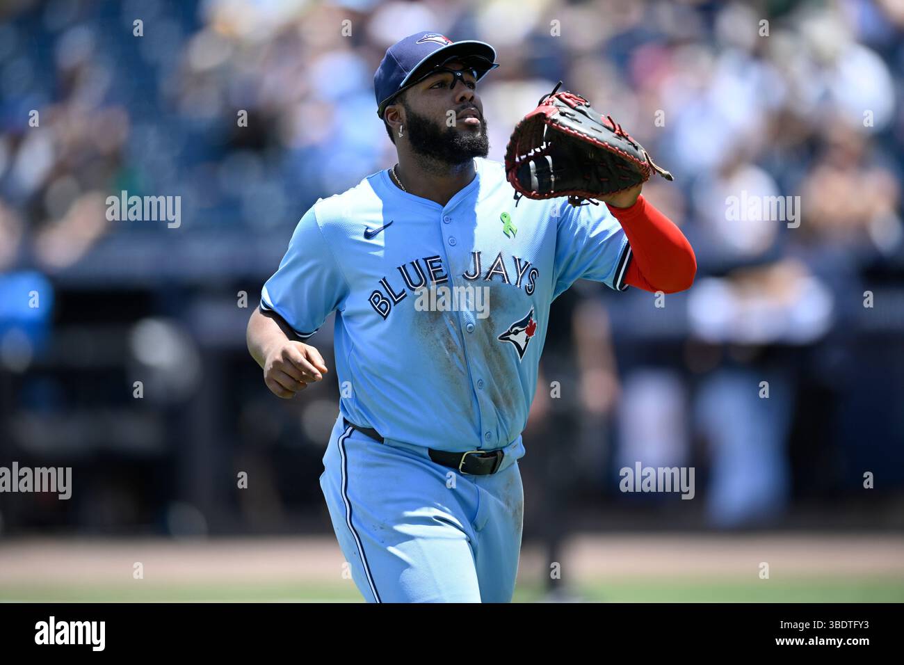 Toronto Blue Jays first baseman Vladimir Guerrero Jr. jogs off of the ...