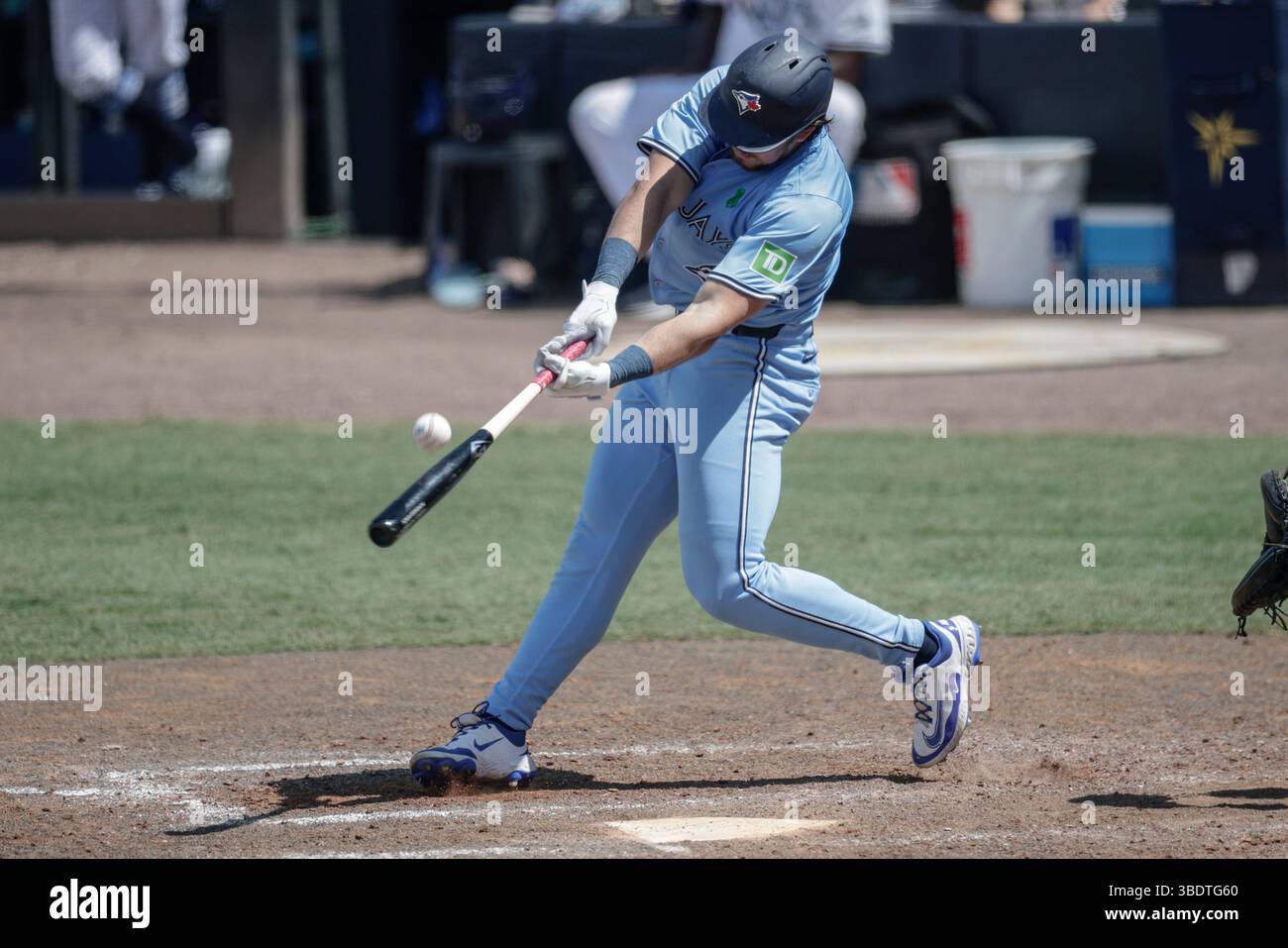 Tampa, FL USA: Toronto Blue Jays third base Addison Barger (47) flies ...