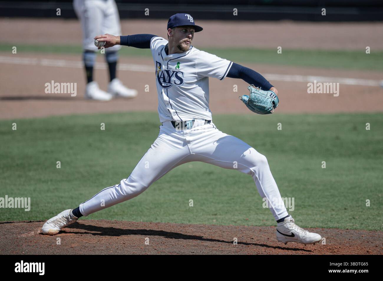 Tampa, FL USA: Tampa Bay Rays pitcher Eric Orze (17) delivers a pitch ...