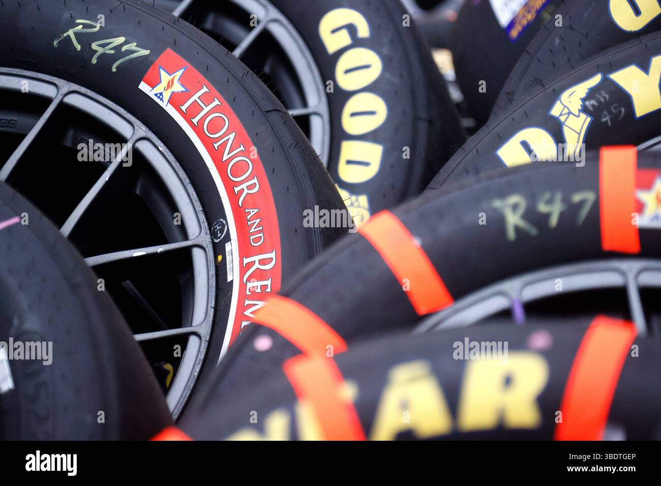 CHARLOTTE, NC - MAY 25: Special Memorial Day lettering on Goodyear ...