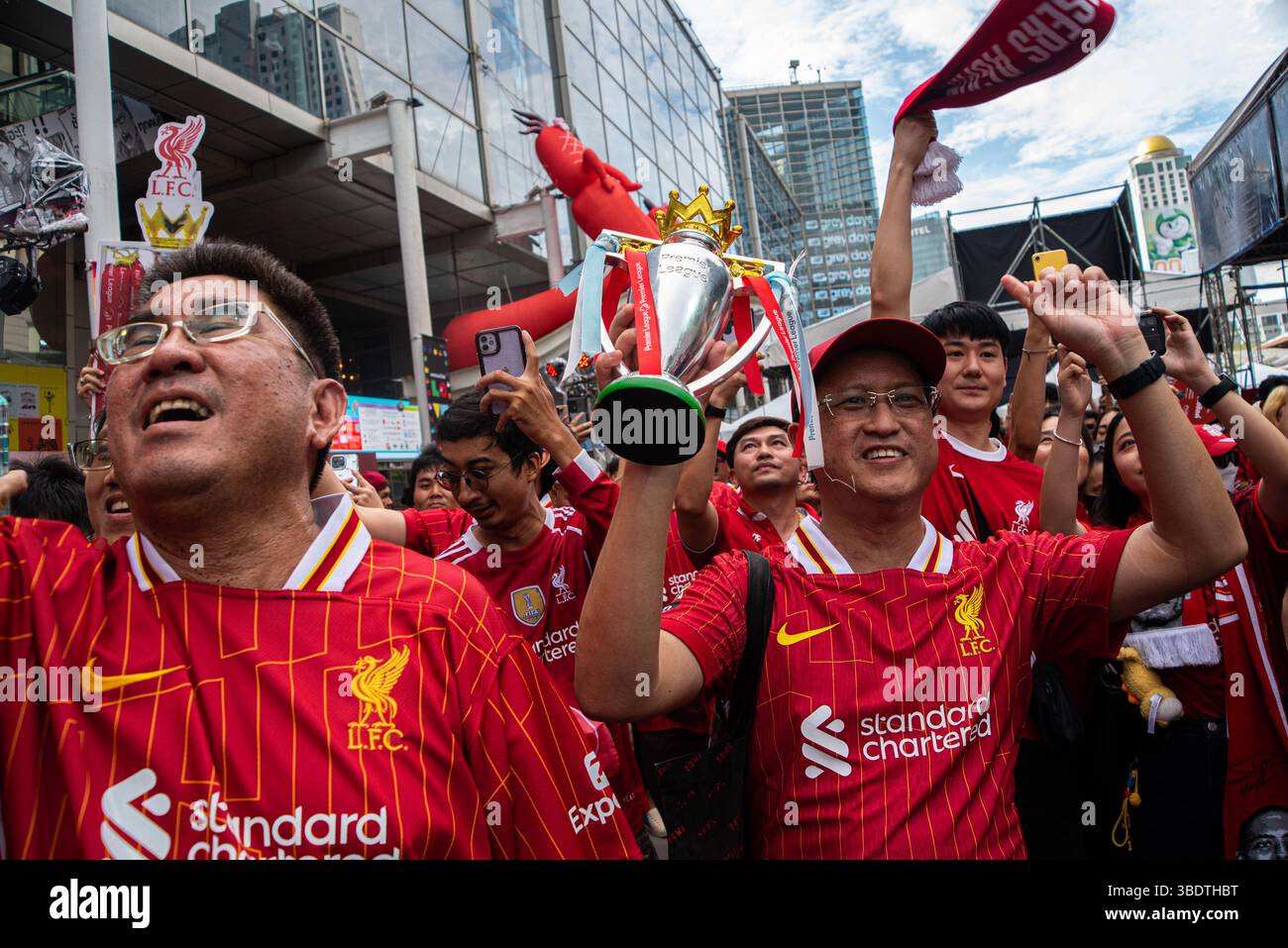 Bangkok, Thailand. 25th May, 2025. Liverpool FC fans seen chanting ...