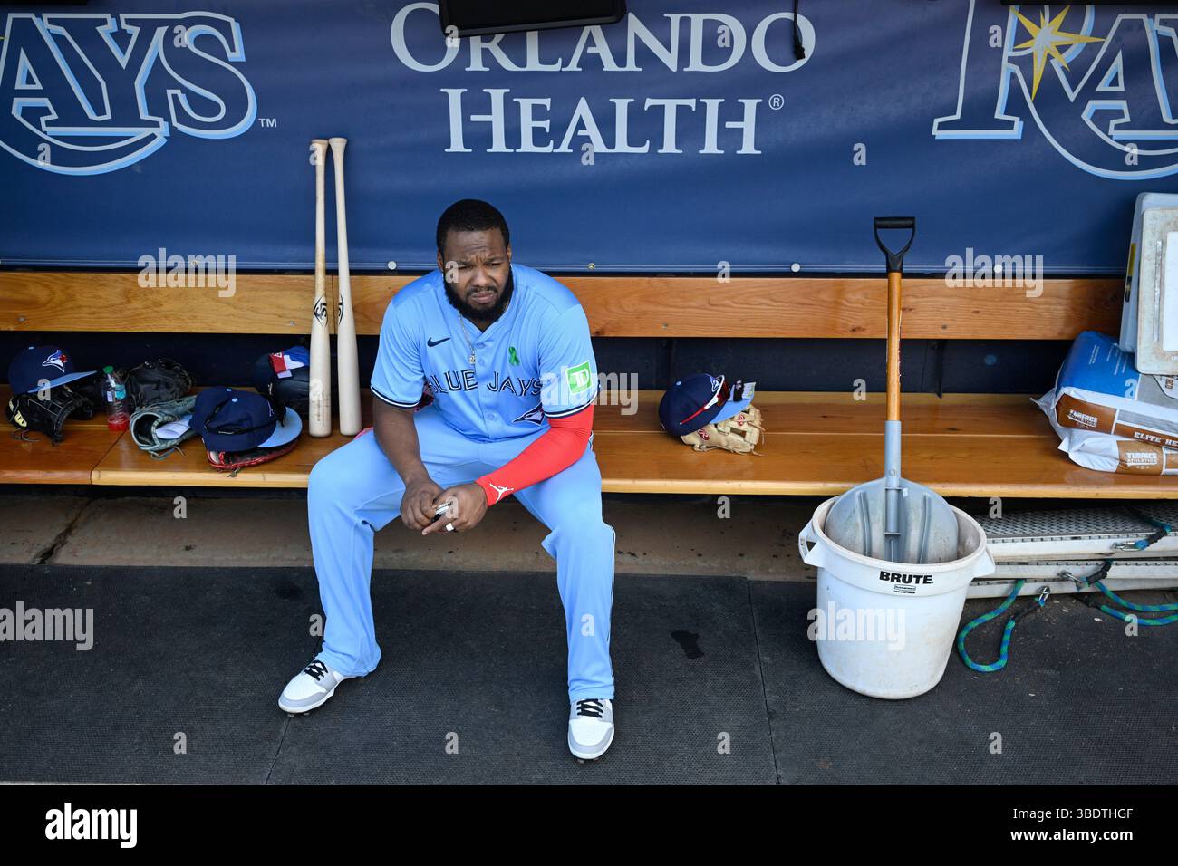 Toronto Blue Jays first baseman Vladimir Guerrero Jr. sits in the ...