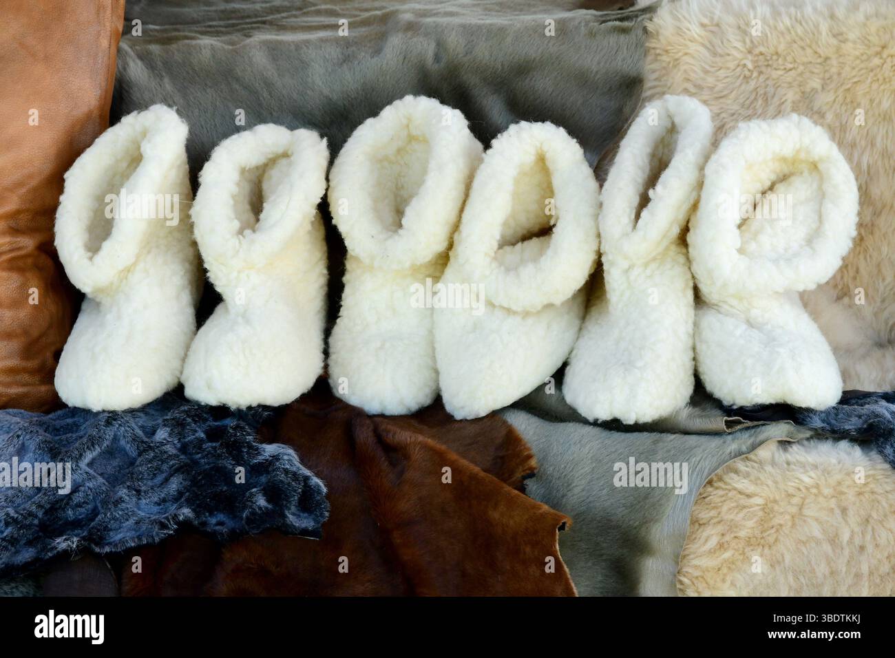 Cornas, France. 24th May, 2025. Sheep's wool shoes seen during ...