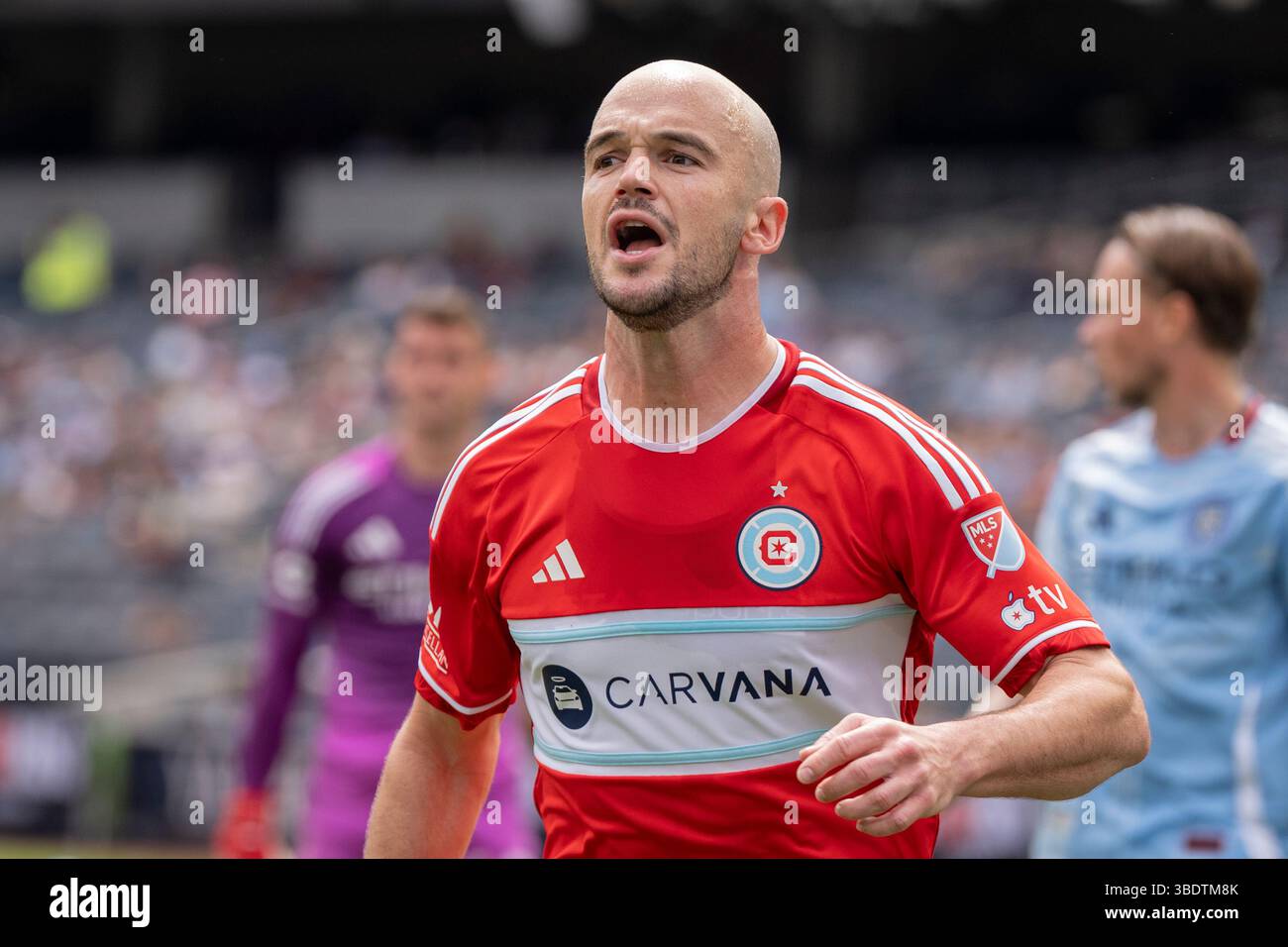 New York, USA. 25th May, 2025. Andrew Gutman (15) of Chicago Fire FC ...