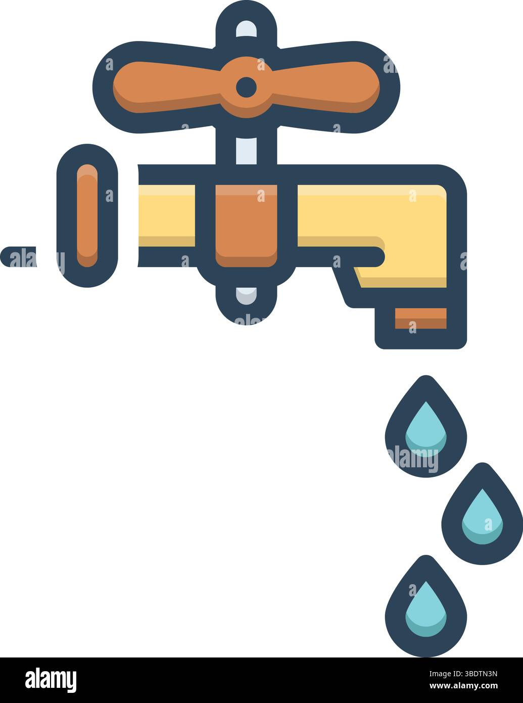 Illustration running tap water Cut Out Stock Images & Pictures - Alamy