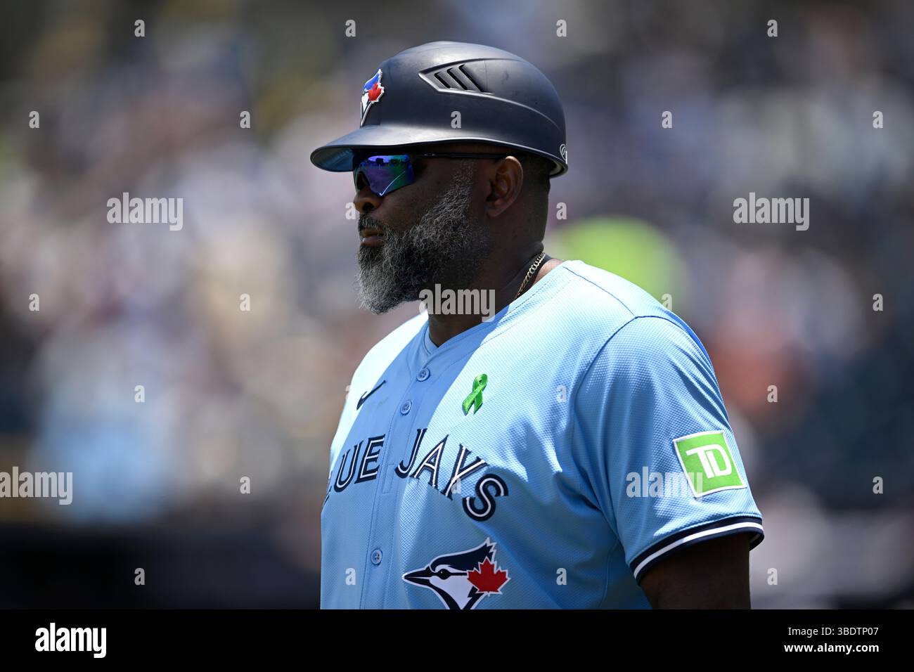 Toronto Blue Jays third base coach Carlos Febles looks on during the ...