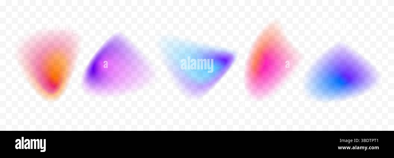 Abstract blurry gradient shape set. Pastel colored smooth liquid blob ...