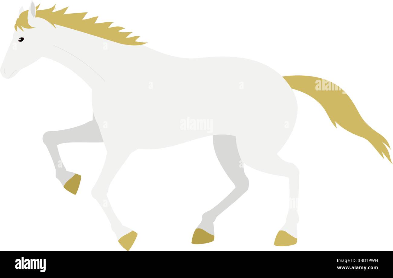 Simple vector illustration of a running horse, Vector Illustration ...