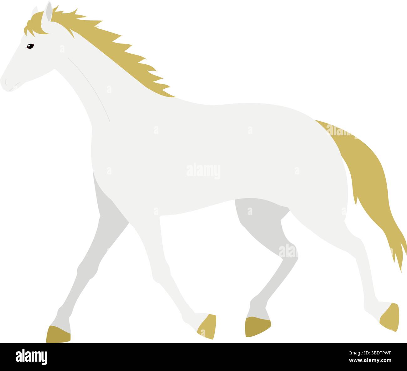 Simple vector illustration of a walking horse, Vector Illustration ...