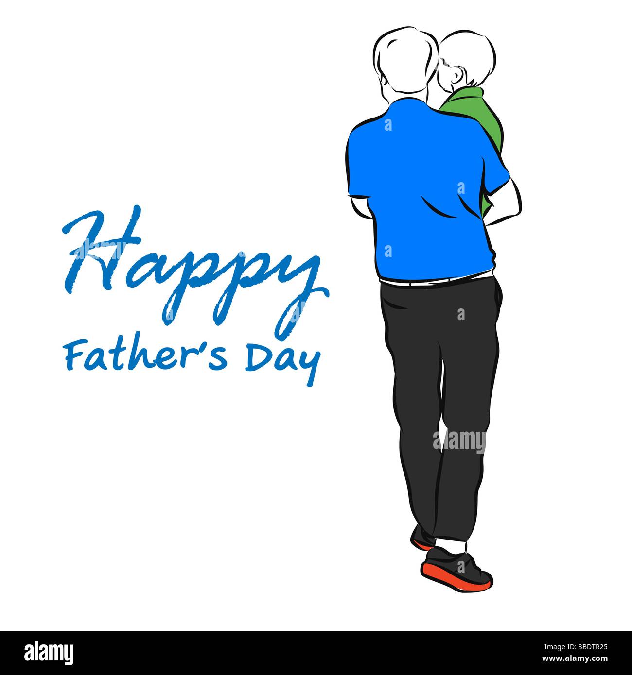 Father child bonding drawing Stock Vector Images - Alamy