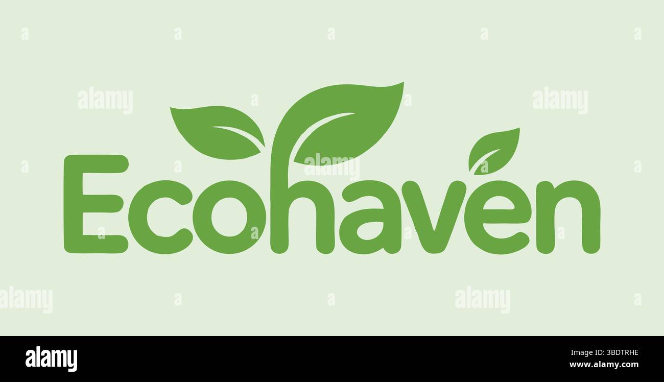 Eco Haven Leaf Logo Stock Vector Image & Art - Alamy