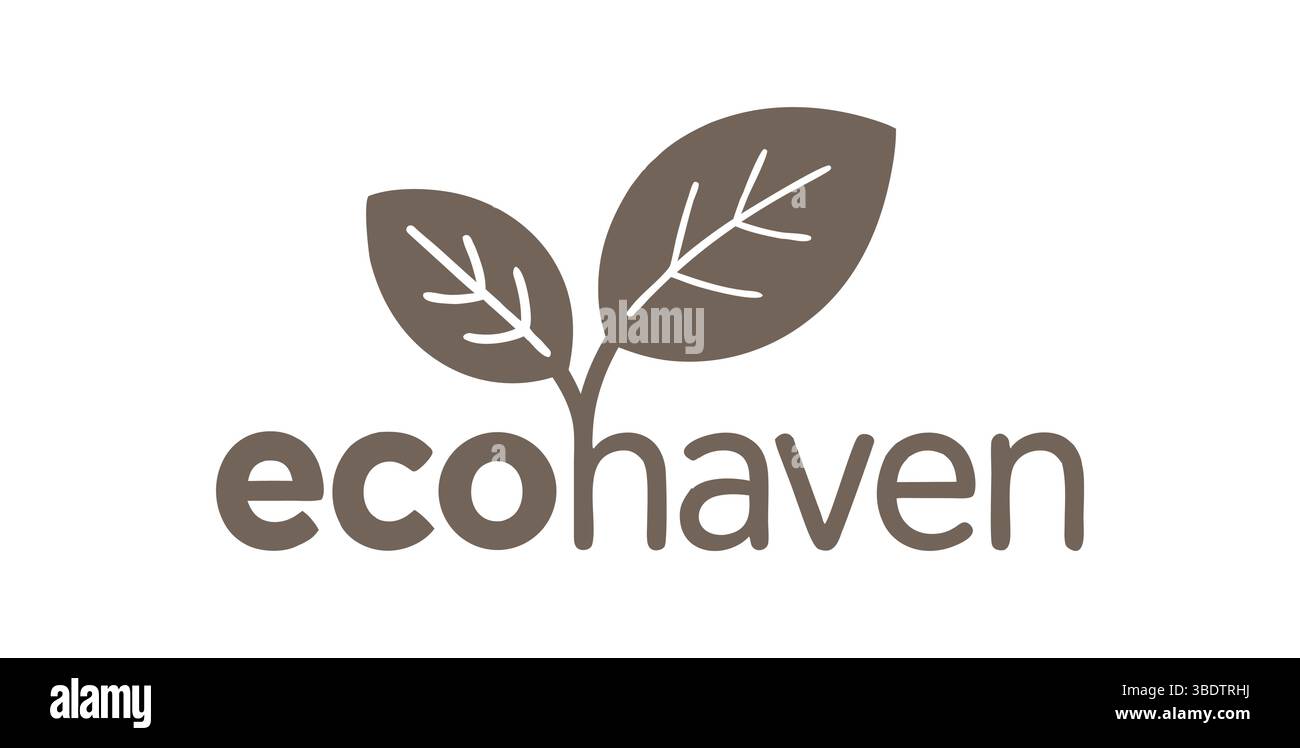 Eco Haven Leaf Logo Stock Vector Image & Art - Alamy
