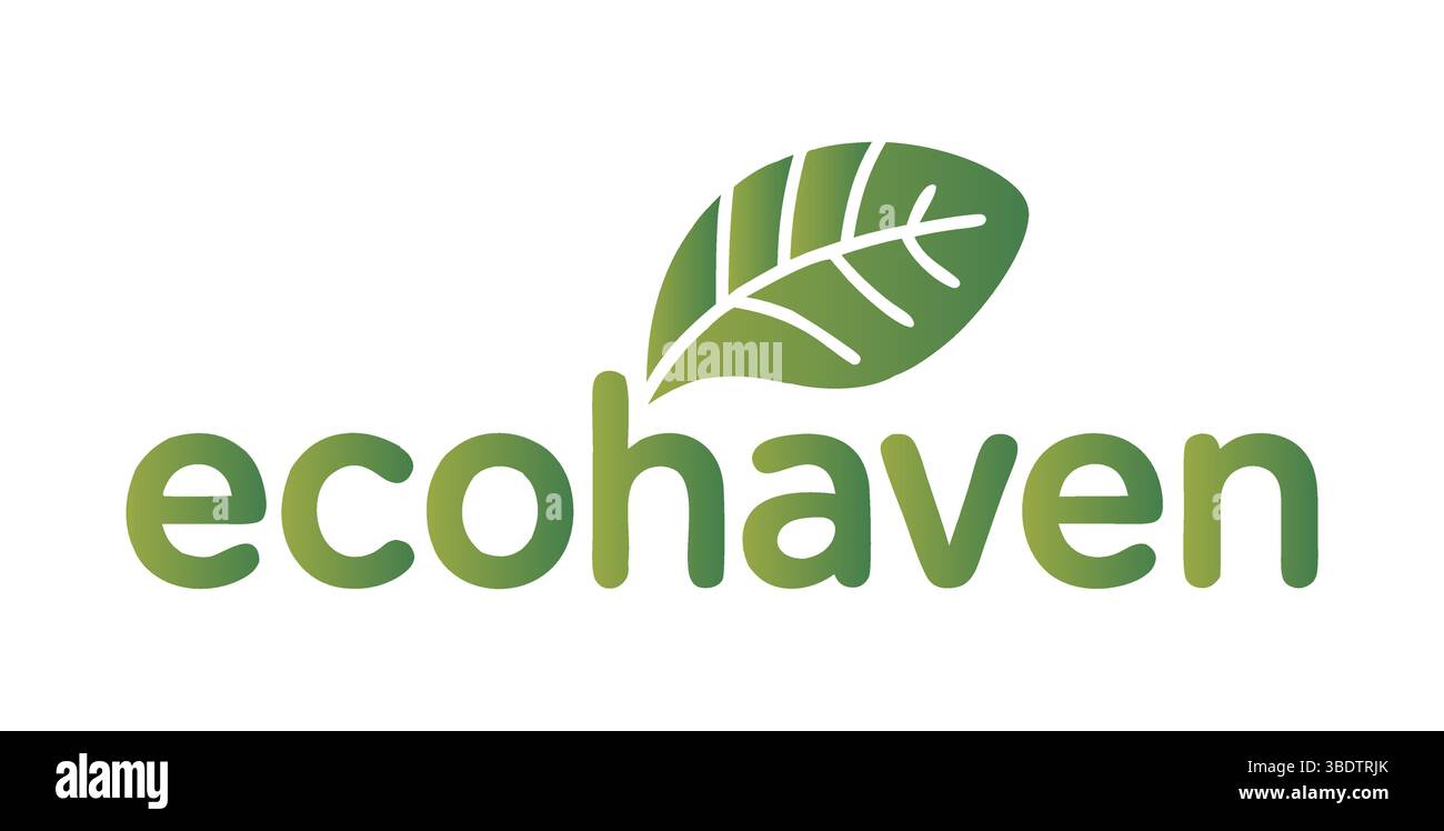 Eco Haven Leaf Logo Stock Vector Image & Art - Alamy