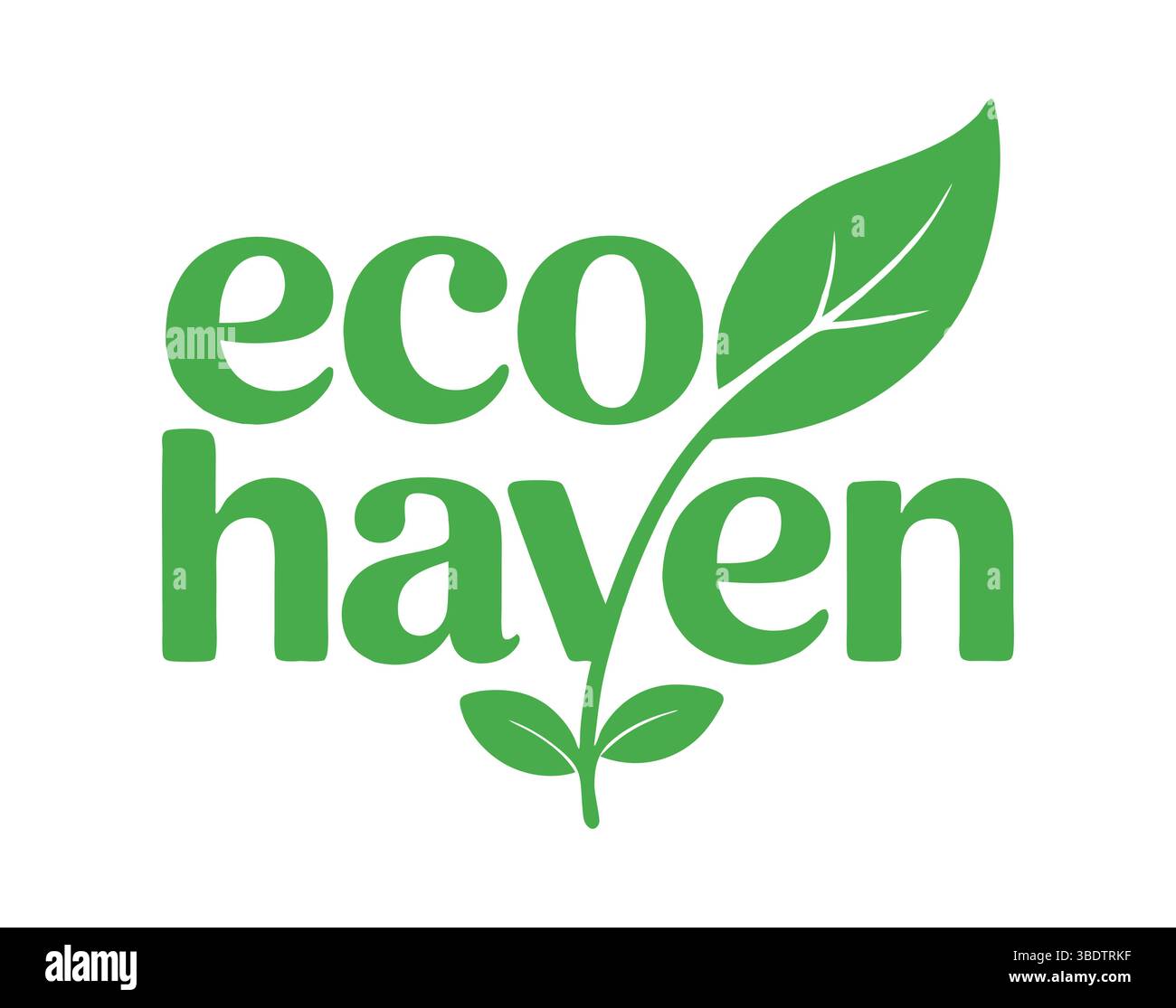 Eco Haven Leaf Logo Stock Vector Image & Art - Alamy