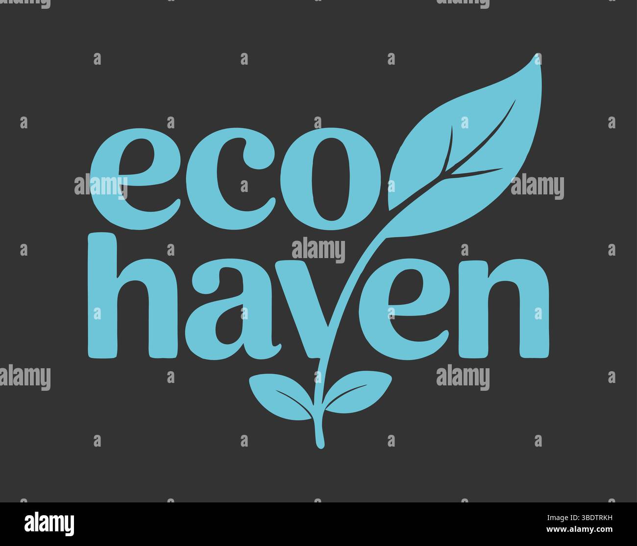 Eco Haven Leaf Logo Stock Vector Image & Art - Alamy