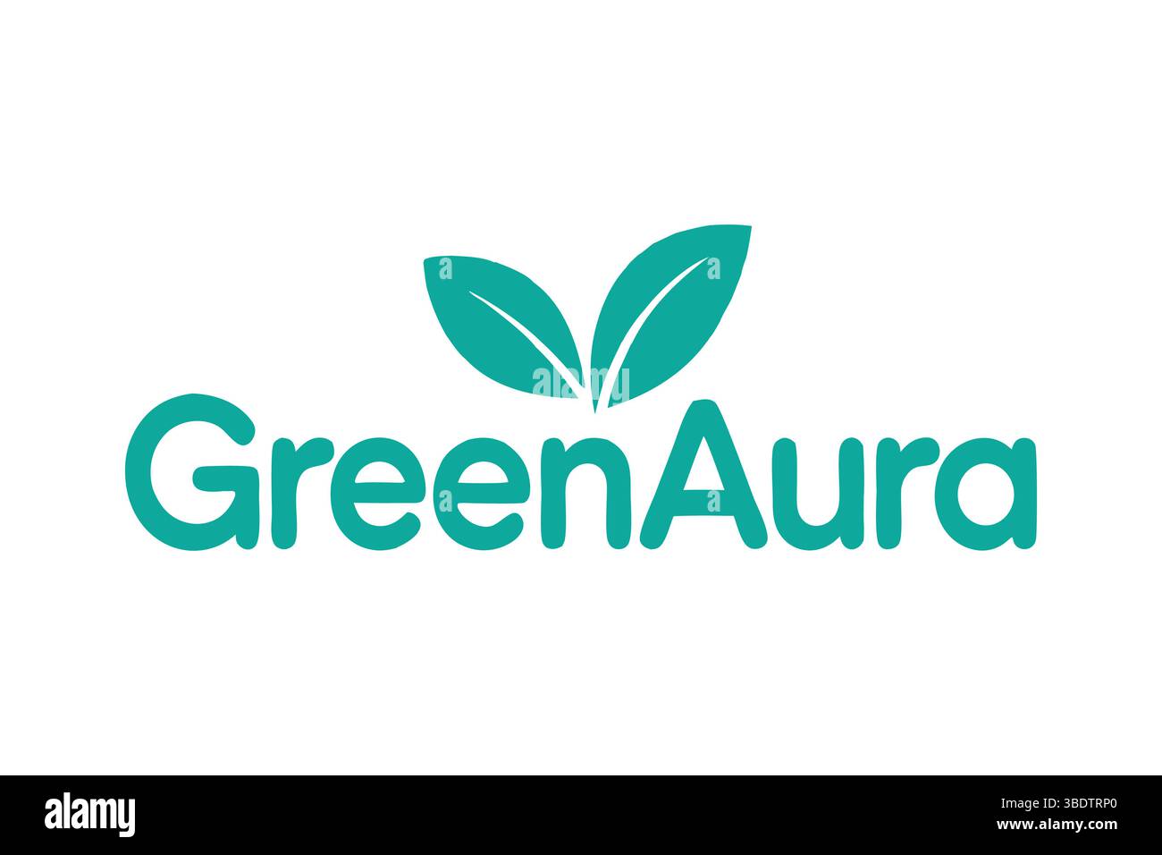 Green Aura Logo with Two Leaves Stock Vector Image & Art - Alamy