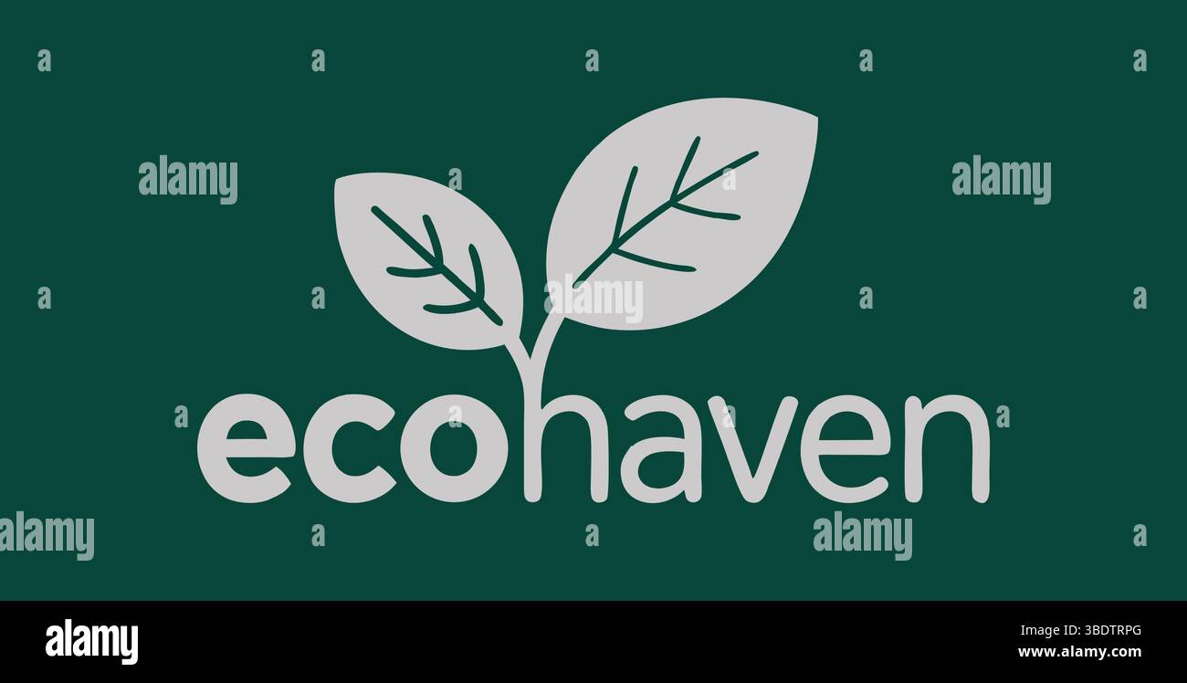 Eco Haven Leaf Logo Stock Vector Image & Art - Alamy