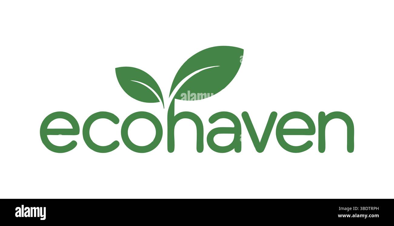 Eco Haven Leaf Logo Stock Vector Image & Art - Alamy