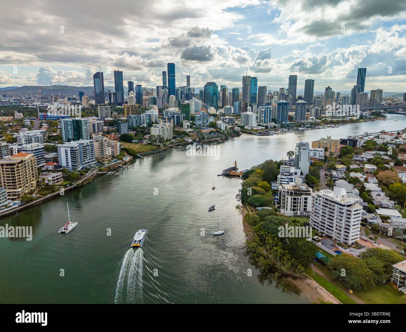 Aerial view of brisbane river hi-res stock photography and images - Alamy