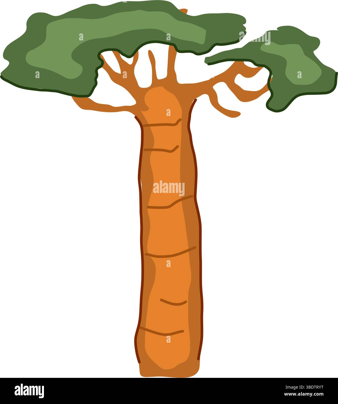 bark baobab tree cartoon vector illustration Stock Vector Image & Art ...