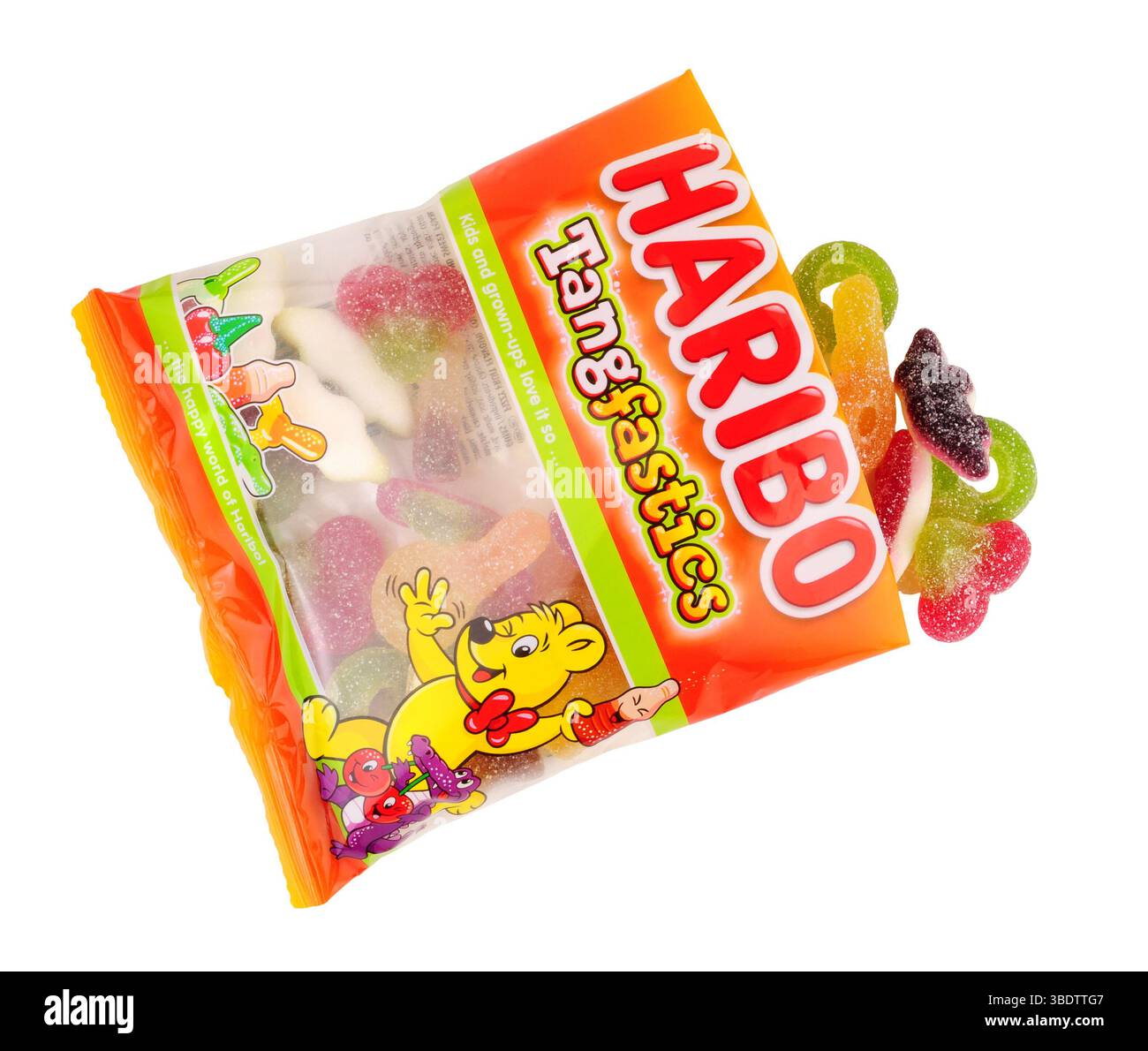 Haribo tangfastics fizzy fruit flavour cola and sweet foam gums in a ...