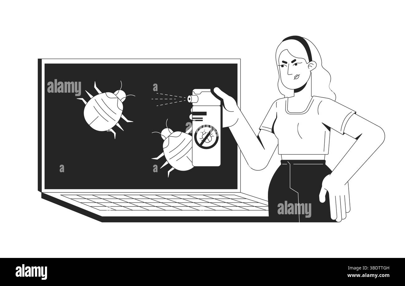 Antivirus art black flat Stock Vector Images - Alamy