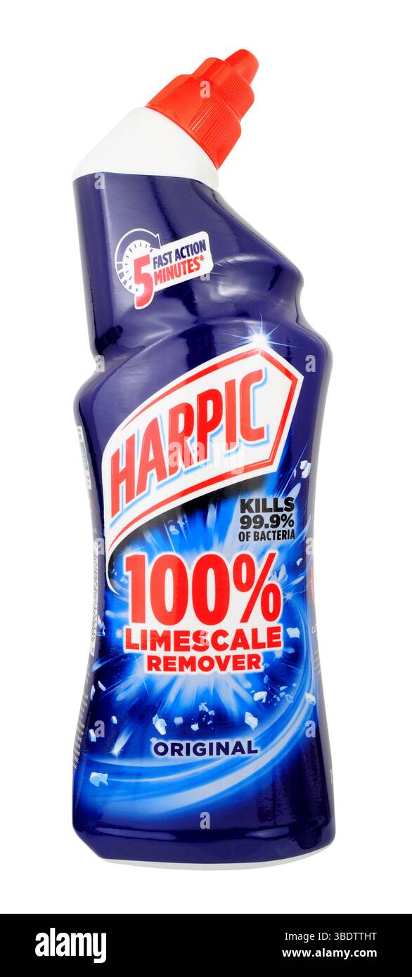 Harpic original fast action toilet limescale remover in a 750ml plastic bottle Stock Photo - Alamy