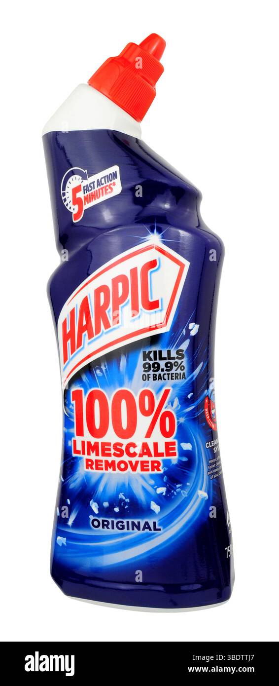 Harpic original fast action toilet limescale remover in a 750ml plastic bottle Stock Photo - Alamy