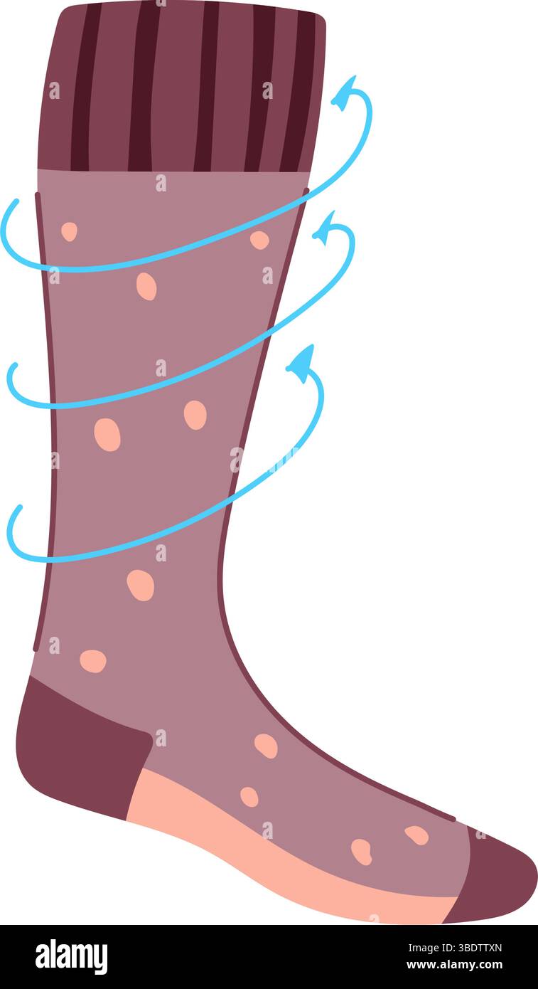 swelling compression socks cartoon vector illustration Stock Vector ...