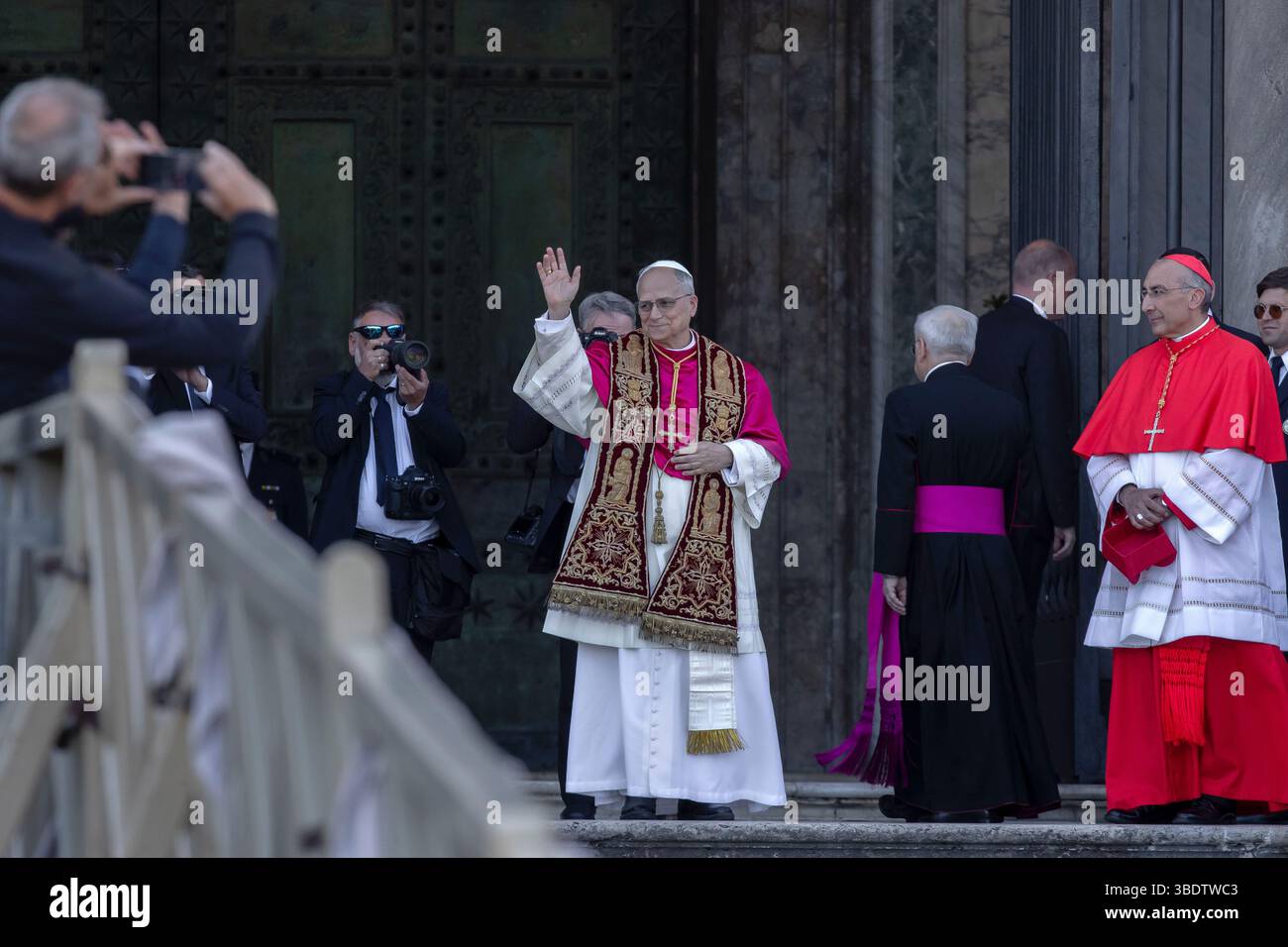 Rome, Italy. 25th May, 2025. Pope Leo XIV arrives at the Basilica of St ...