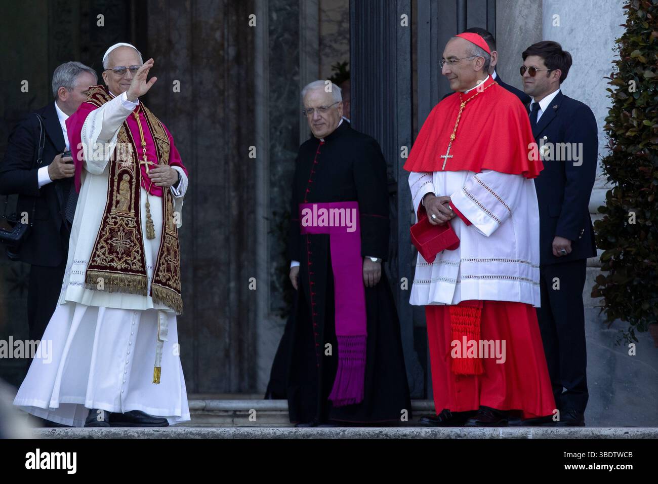 Rome, Italy. 25th May, 2025. Pope Leo XIV arrives at the Basilica of St ...