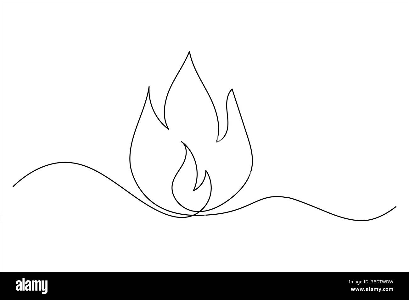 Fire icon continuous one line drawing minimalist style isolate simple ...