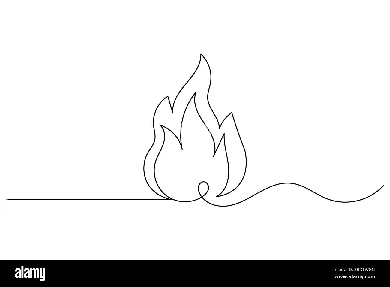 Fire icon continuous one line drawing minimalist style isolate simple ...