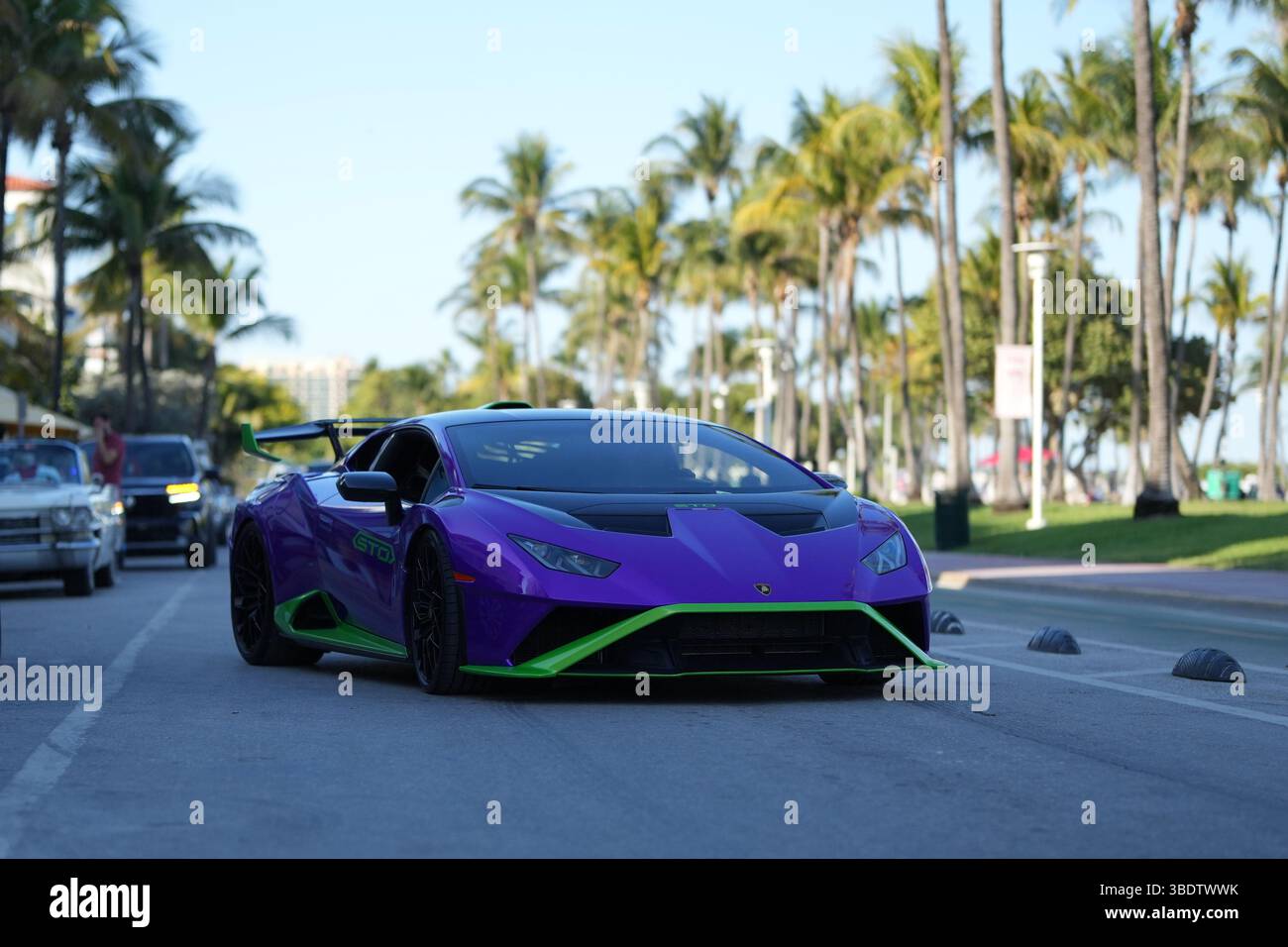 April 3, 2025. Miami. Lambo concept. Lamborghini sportscar on summer ...