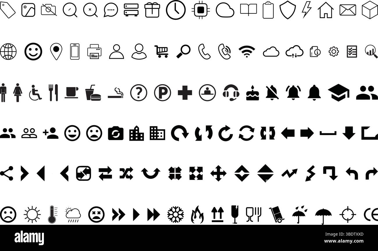 Vector Symbols & Icons Set – Minimalist UI/UX Elements for Web, App ...