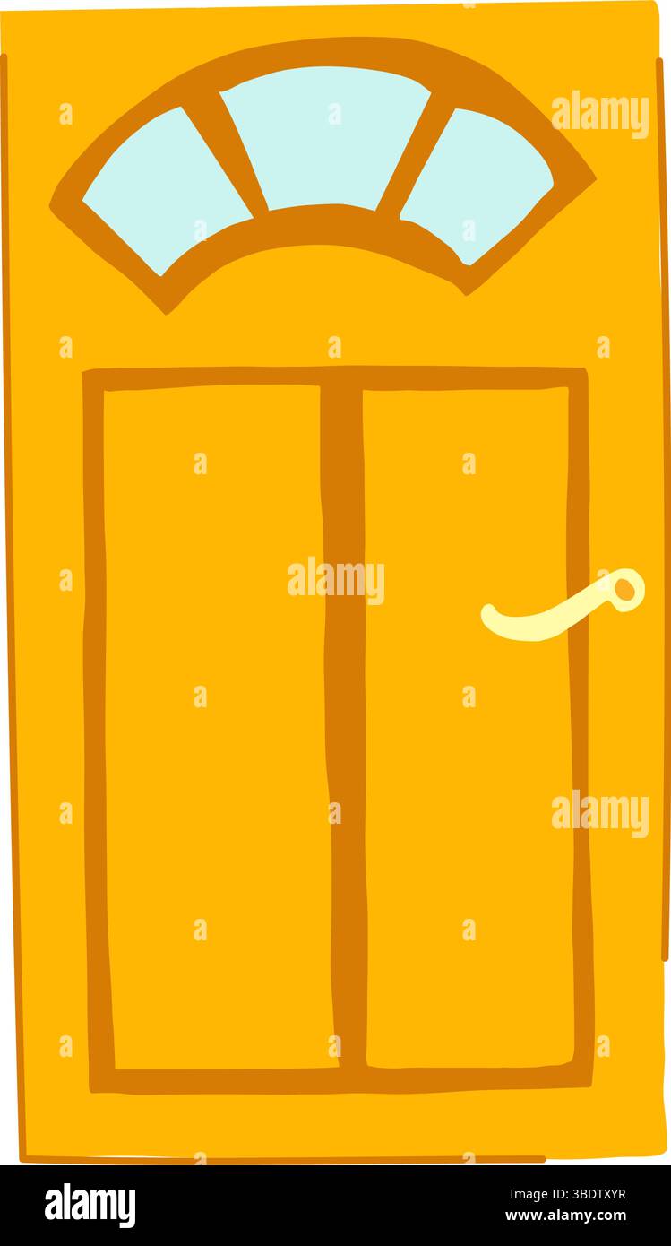 gateway door house entrance cartoon vector illustration Stock Vector ...