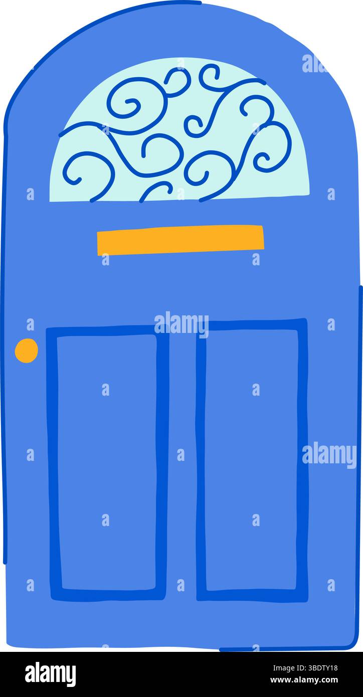 portal door house entrance cartoon vector illustration Stock Vector ...