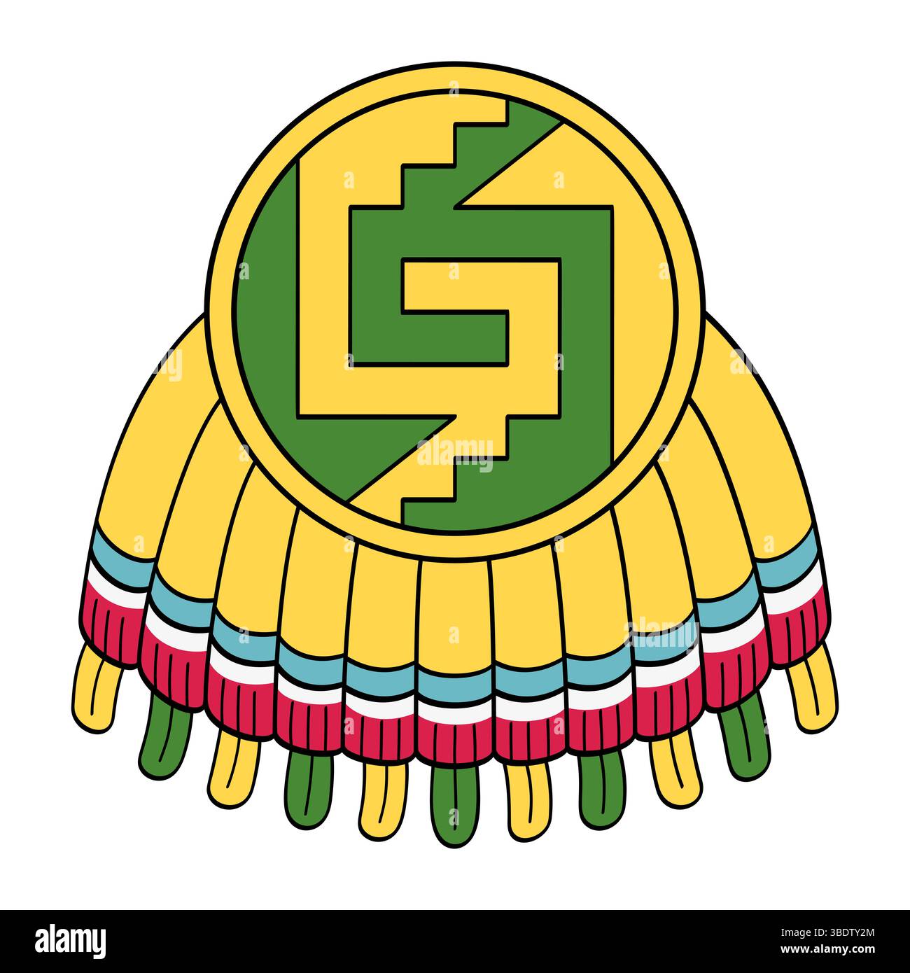 Chimalli, Aztec shield with feathers, and stepped fret pattern ...