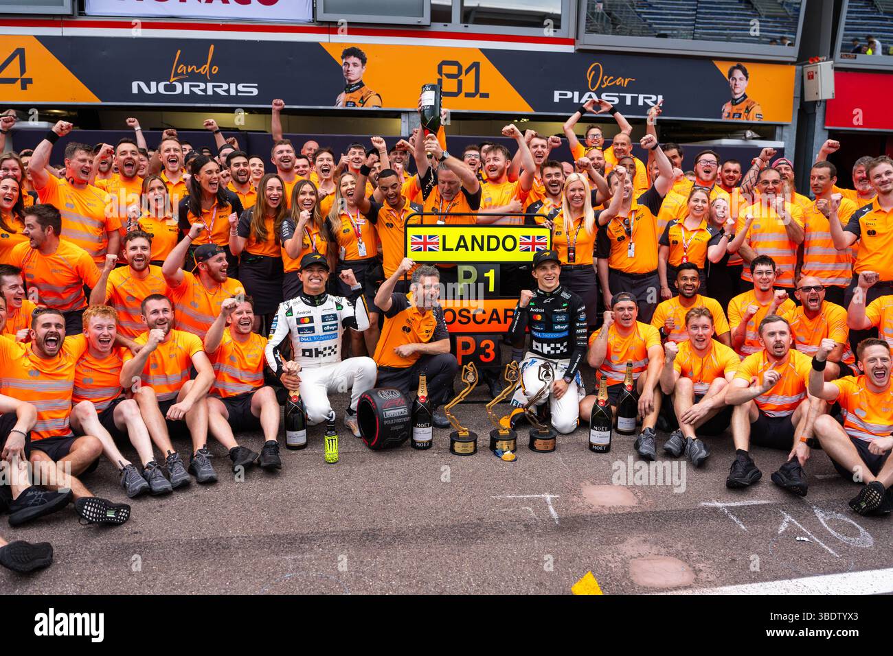 Monaco, Monaco. 25th May, 2025. McLaren Formula 1 Team celebrate the ...