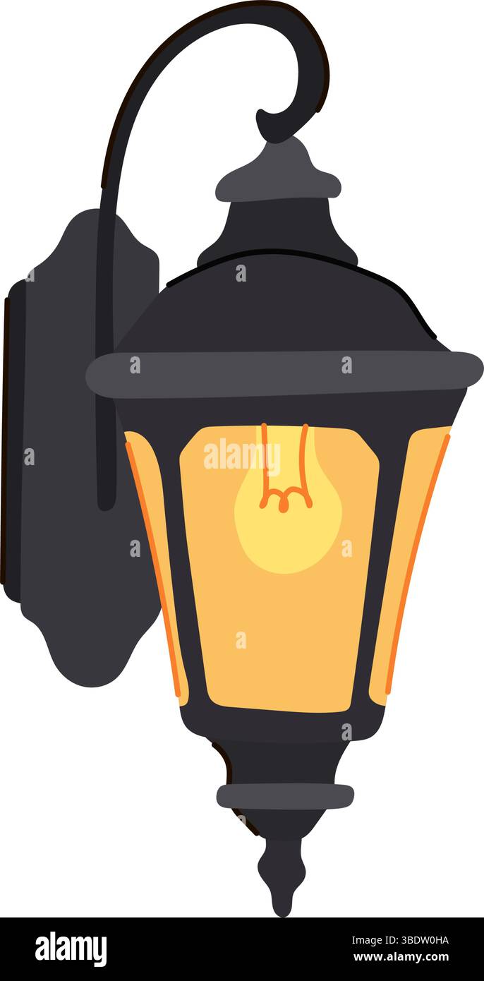 patio exterior lamp cartoon vector illustration Stock Vector Image ...